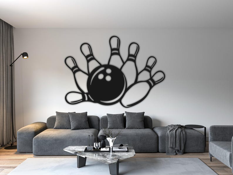 Bowling Metal Wall Art SVG DXF - Bowling Ball and Pins CNC Plasma Laser ...