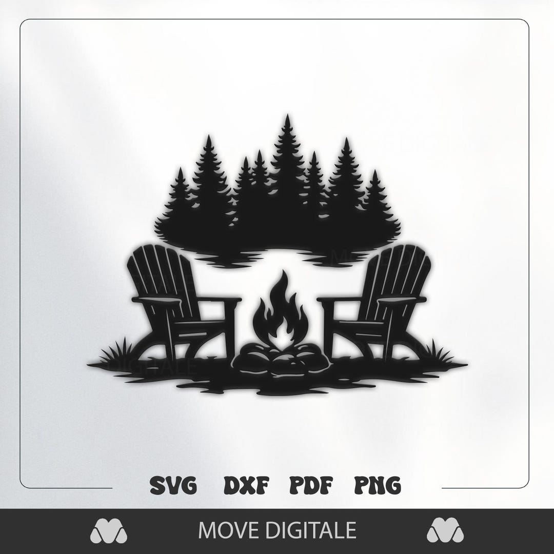 Campfire Metal Wall Art DXF SVG - CNC Plasma Laser Cut File - Camping ...