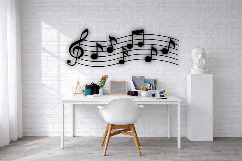 Music Notes SVG DXF | Musical Staff Car Laser Cut Wall Art | Music ...