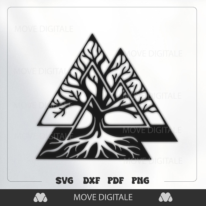 Valknut Symbol Metal Wall Art - Viking Tree of Life Metal Sign - Nordic ...