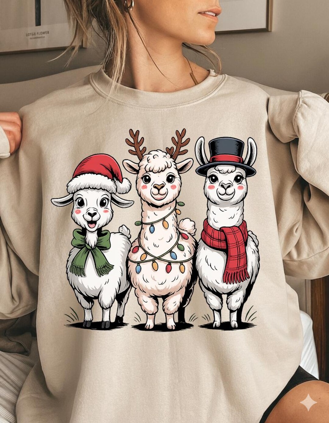 Merry Christmas Llamas & Goat PNG, Cute GOATS, Christmas Holiday Pet ...