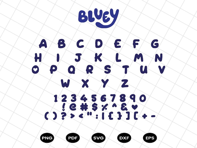 Bluey Font Bundle, Kids SVG Fonts, Digital Download, Halloween Style ...