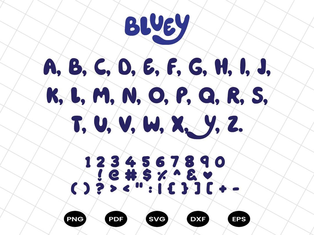 Bluey Font Bundle, Kids SVG Fonts, Digital Download, Halloween Style ...