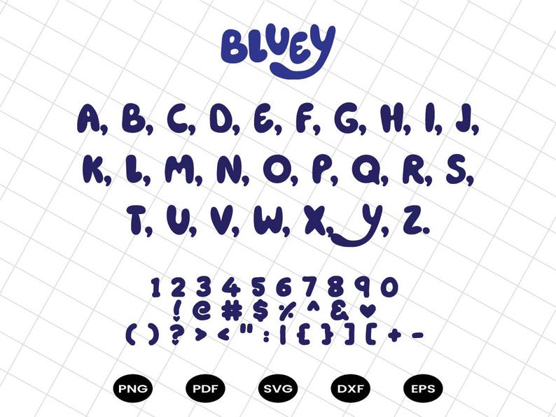 Bluey Font Bundle, Kids SVG Fonts, Digital Download, Halloween Style ...