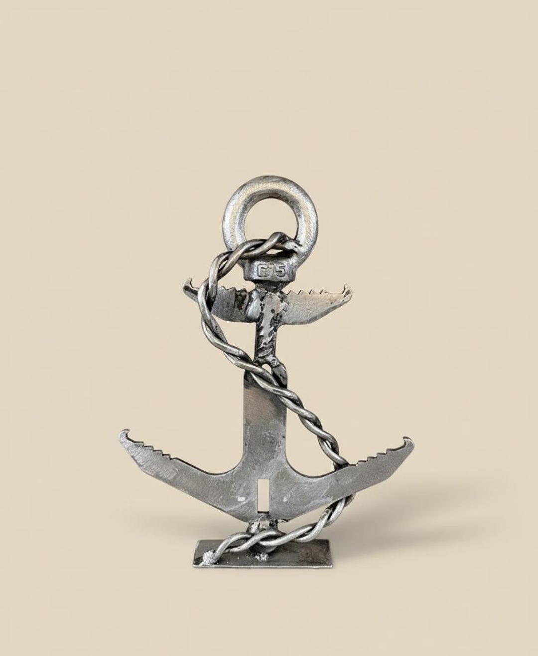 Mini Sculpture "iron Anchor" - a Scrap Metal Figurine, Nautical Decor ...