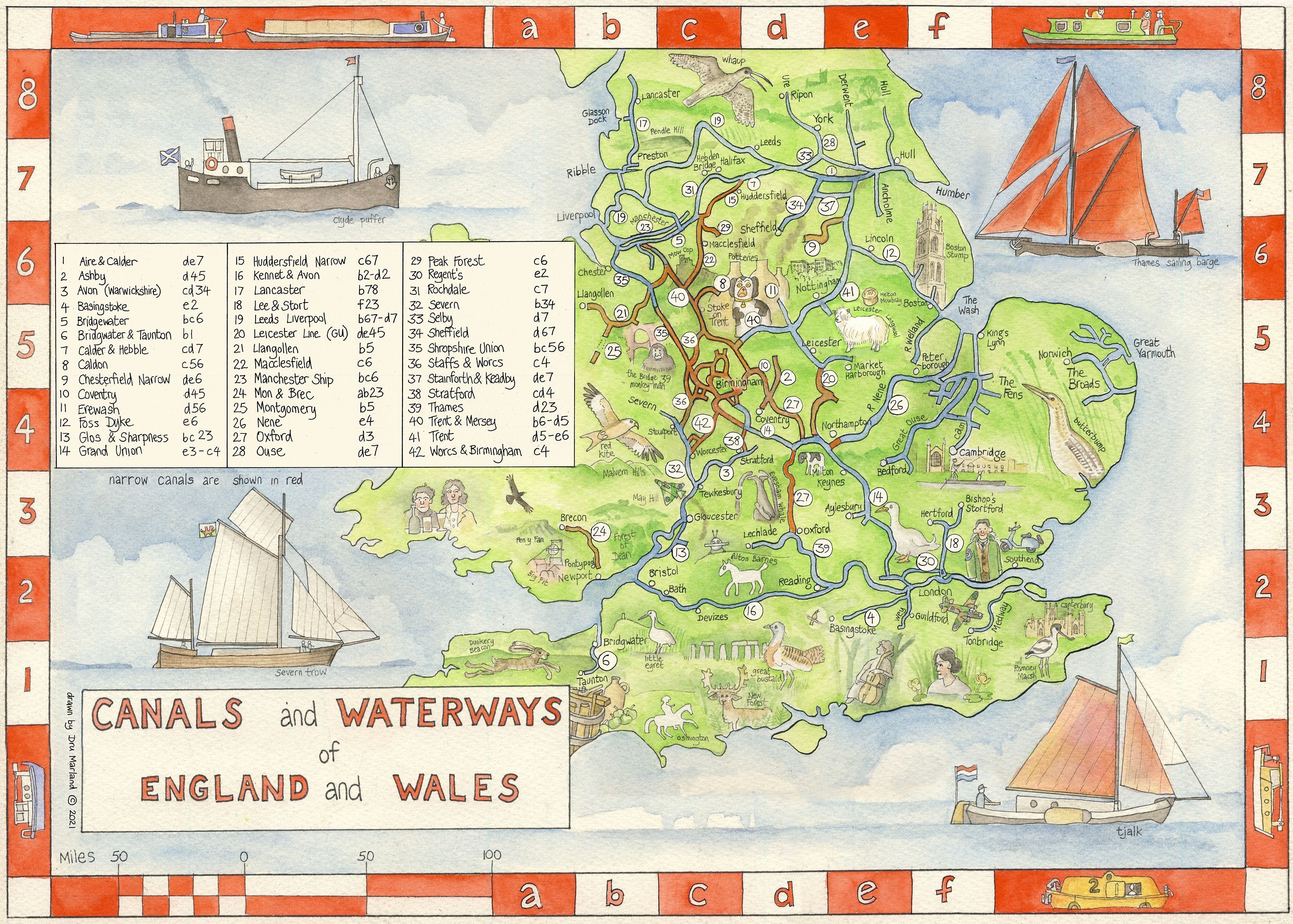 Canals and Waterways of England and Wales, Map, Digital Download - Etsy