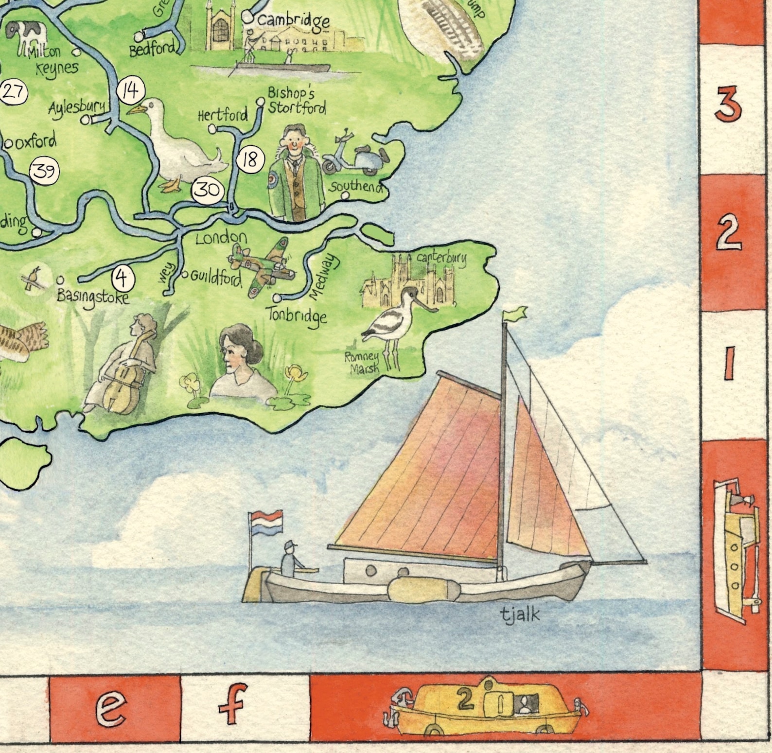 Canals and Waterways of England and Wales Map A3 - Etsy UK