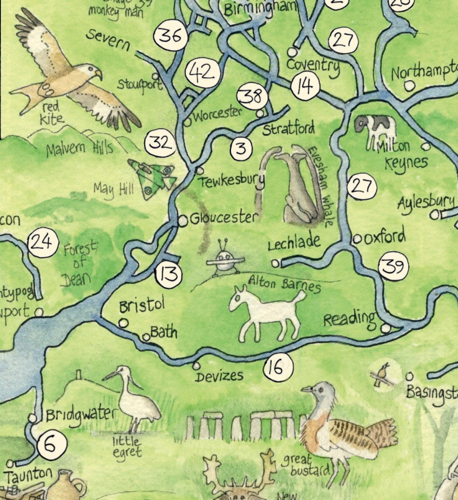 Canals and Waterways of England and Wales Map A3 - Etsy UK