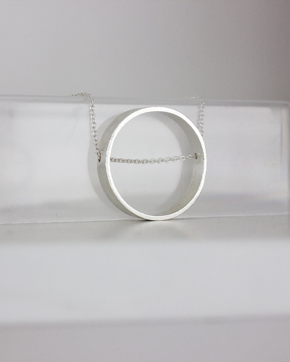 Large Circle Necklace Sterling Silver Modern Geometric | Etsy