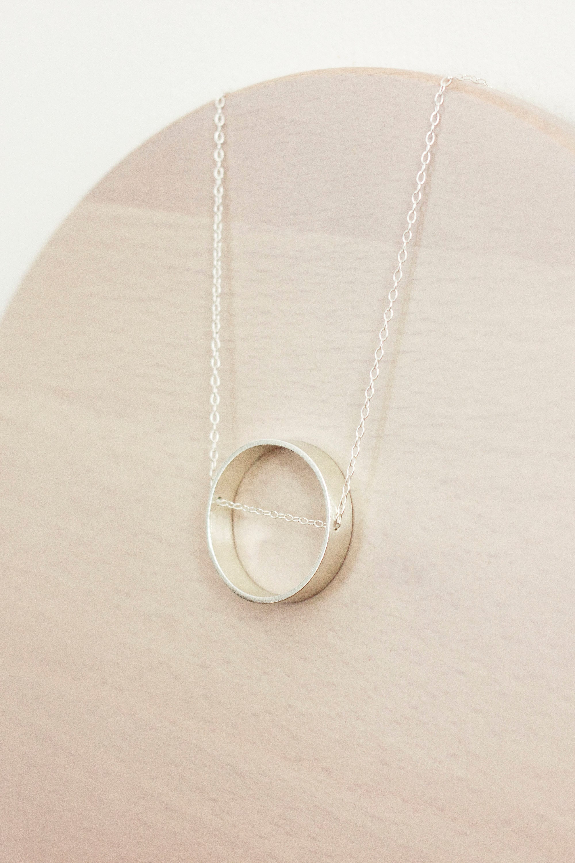 Large Circle Necklace Sterling Silver Modern Geometric | Etsy