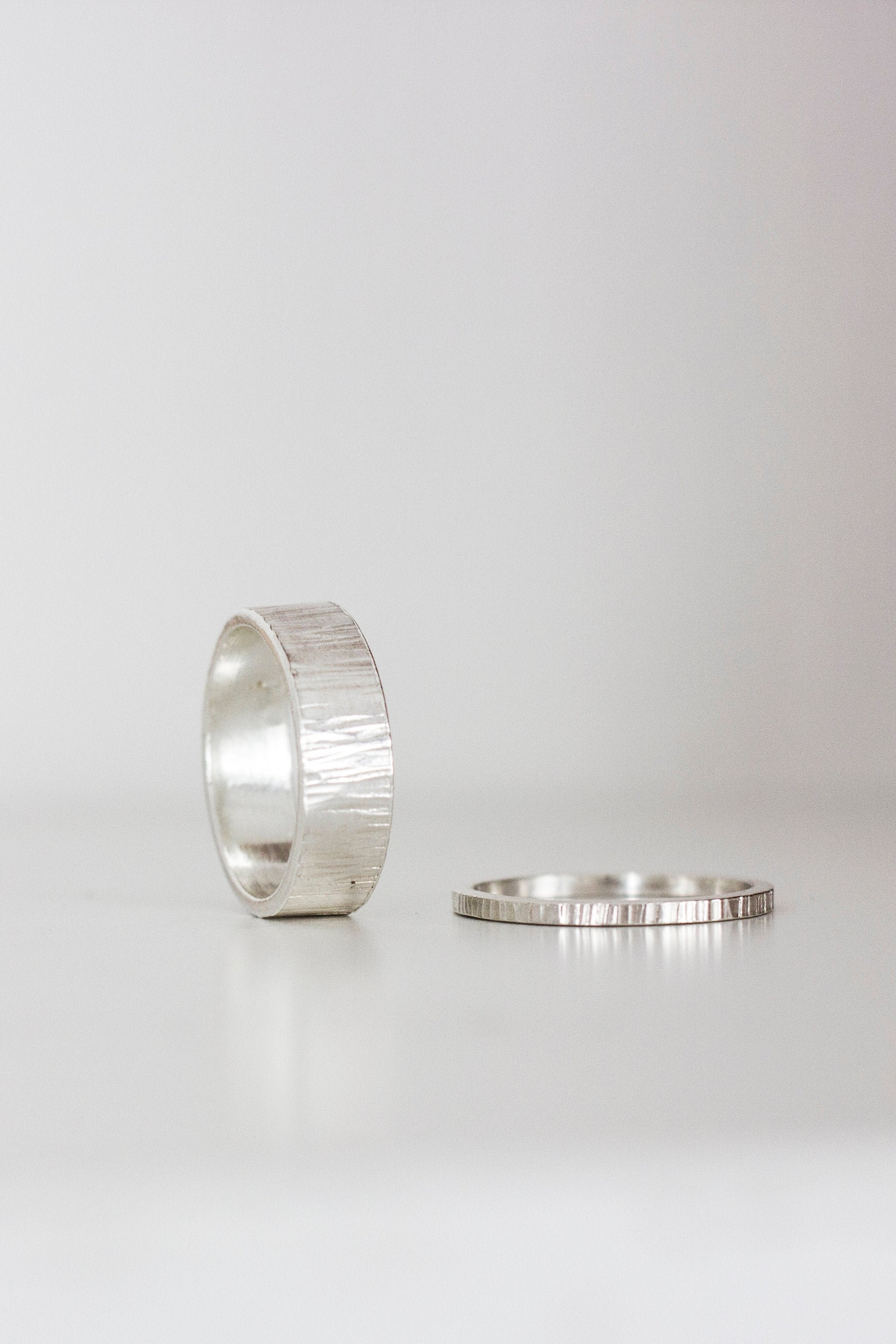 Sterling Silver Textured Band Ring Minimalist Handmade - Etsy