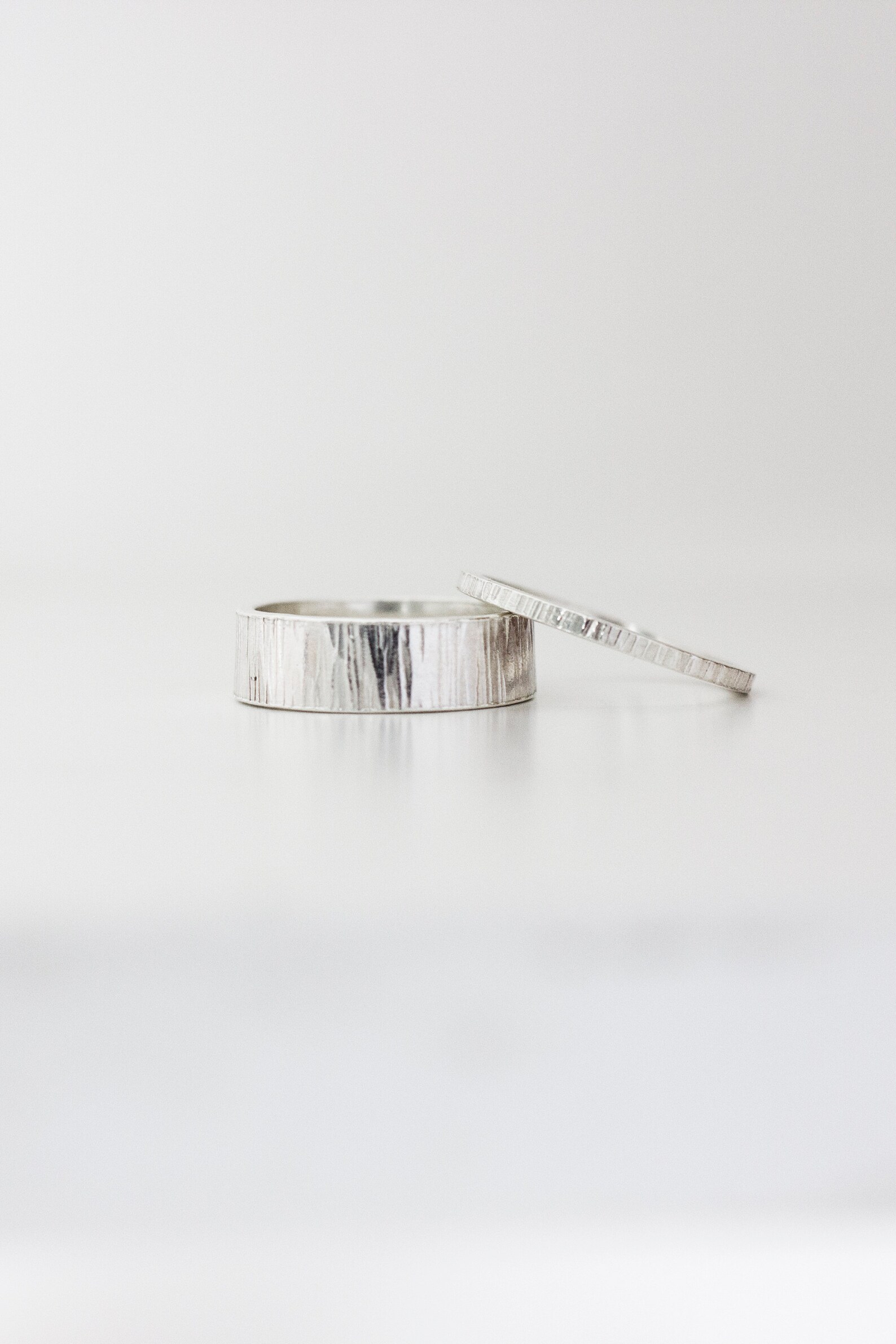 Sterling Silver Textured Band Ring Minimalist Handmade - Etsy