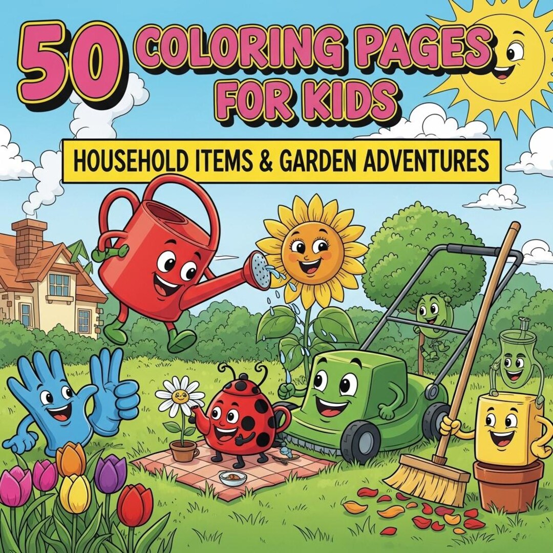 Household Items Coloring Book | Kids Learn English (printable PDF) - Etsy