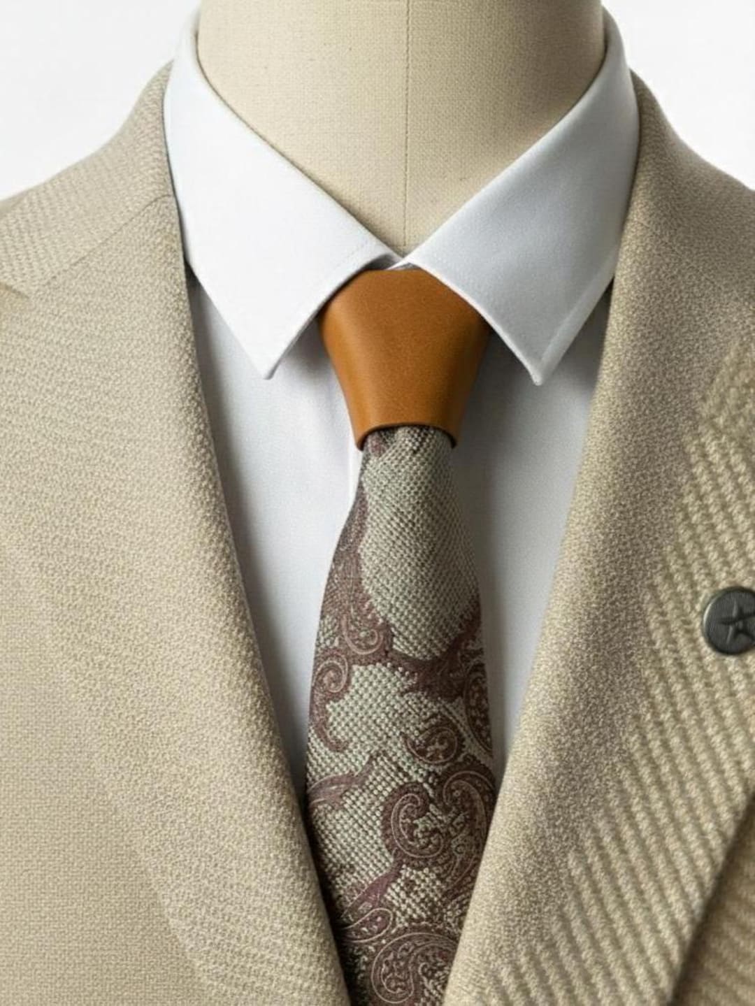 Handmade Camel Color Tie Knot Covers - Colorful Tie Knots Necktie ...