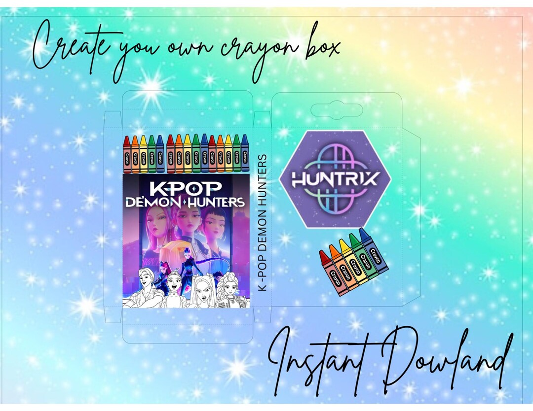 Crayon Box K Pop Demon Hunters and Folderable Mini Colouring Book - Etsy