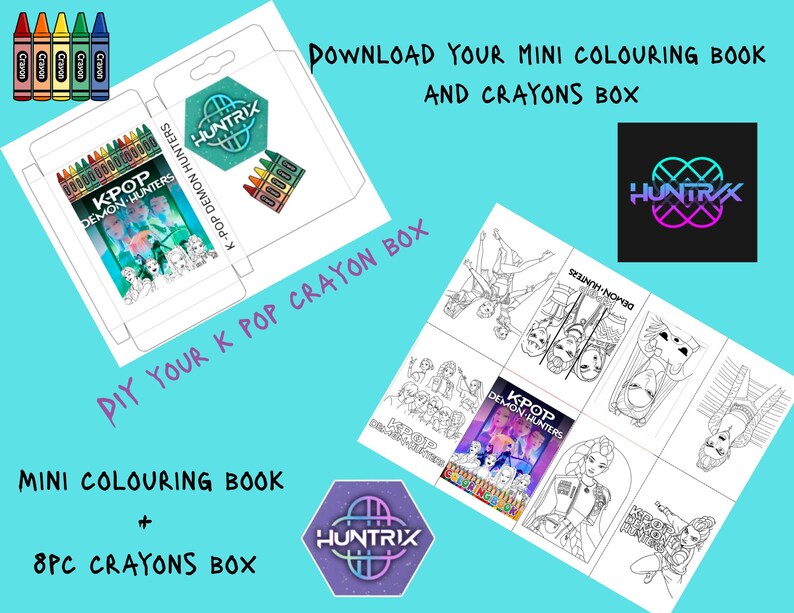 Crayon Box K Pop Demon Hunters and Folderable Mini Colouring Book - Etsy