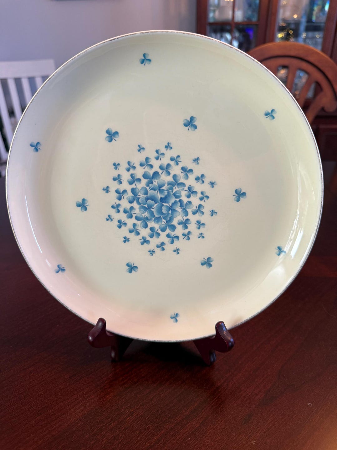 Porcelain Vintage Cavitt Shaw Blue Floral Plates With Gold Trim Set of ...