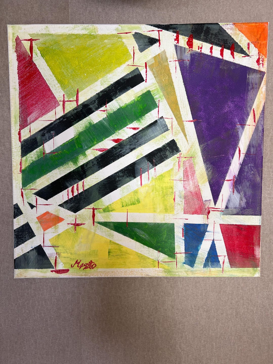 Urban Fragmentation- Geometric Abstract Painting, Original Art, Modern ...
