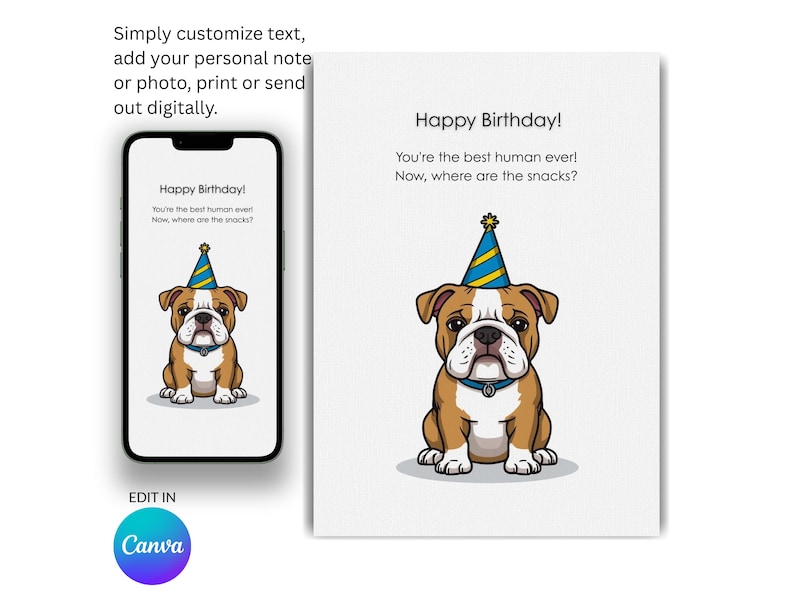 Editable Birthday Card Template | Digital Download | Print & Mobile ...