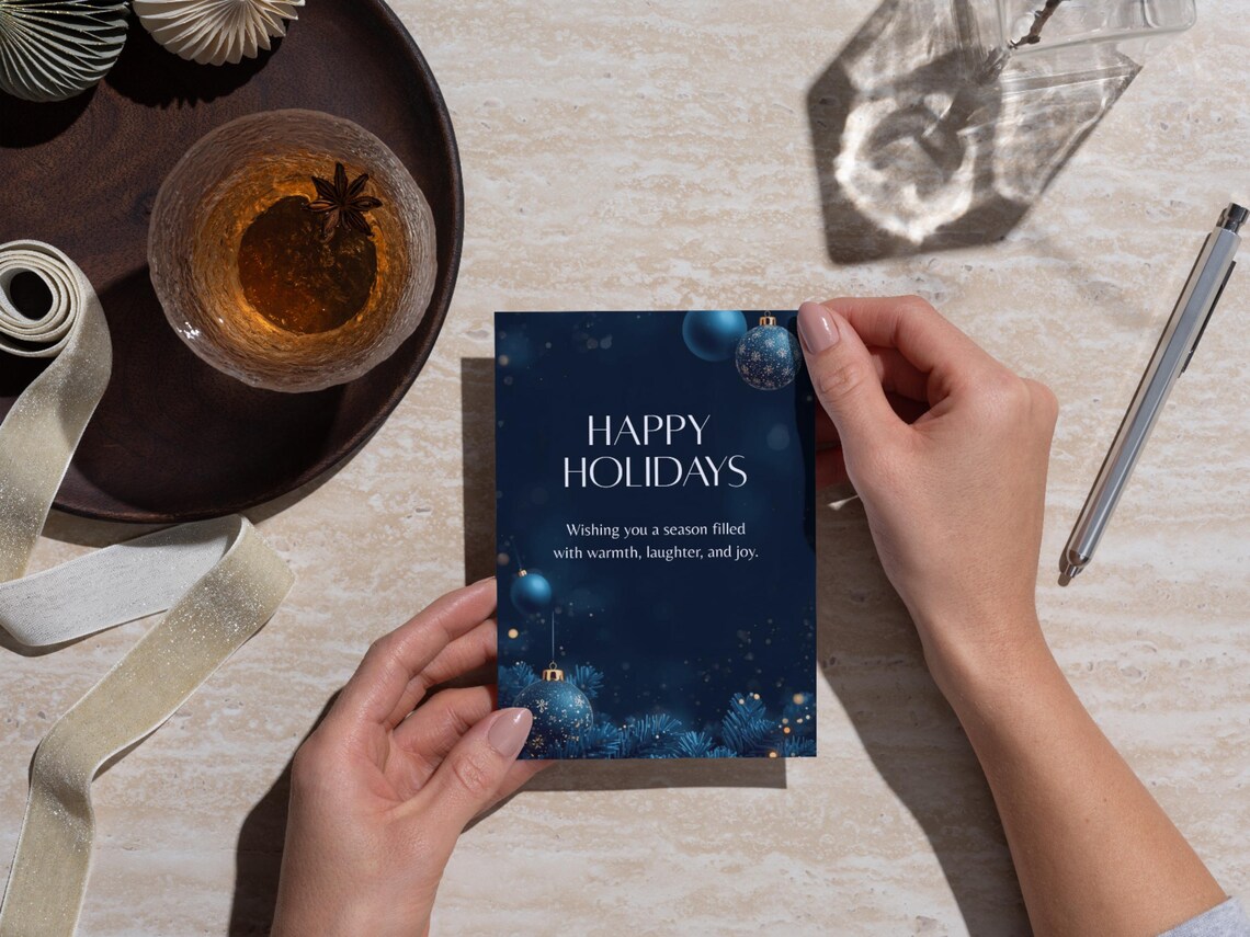 Editable Holiday Greeting Card Template | Digital Download | Print and ...