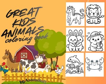Kids Animal Coloring Book | Fun Learning Activity - Etsy