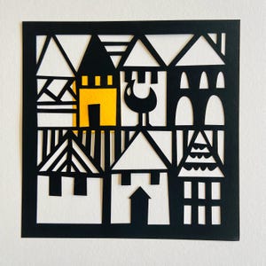 Papercut Template, Diy Art, Hillside PDF JPEG for Handcut & SVG for ...