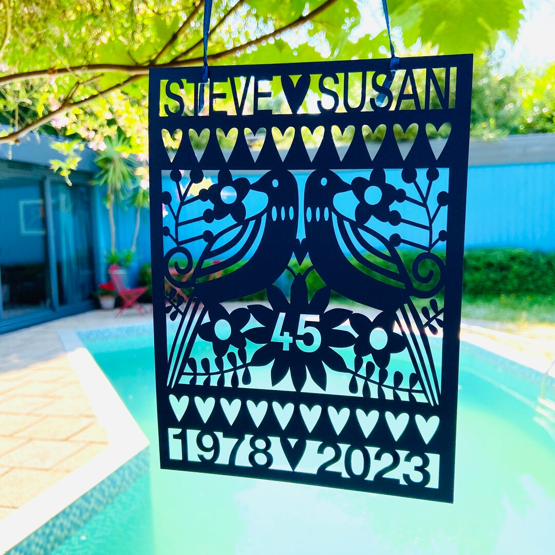 Personalized 45th Anniversary Papercut Gift: Sapphire Anniversary ...