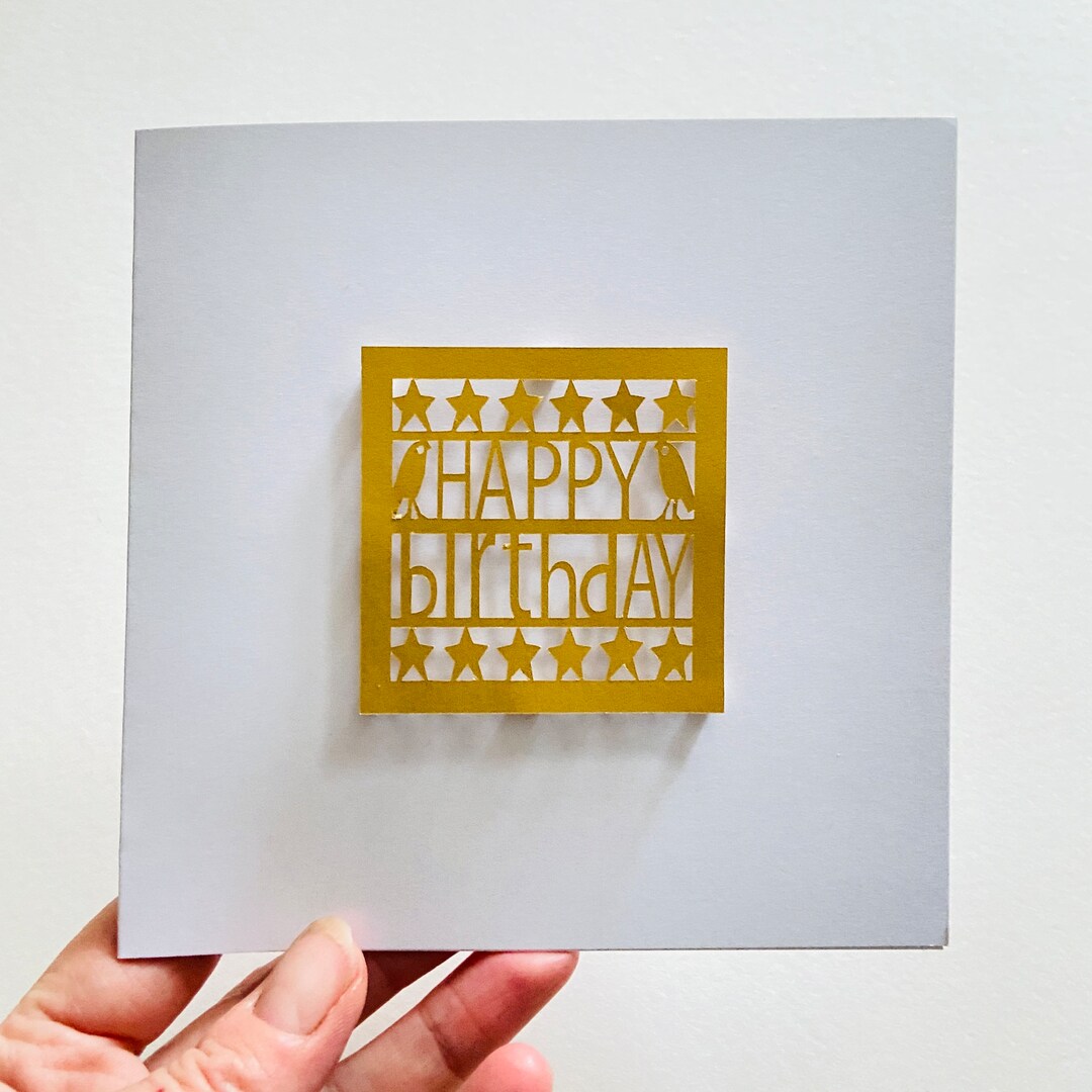 Paper Cut Birthday Card, Hand Made Card - Etsy
