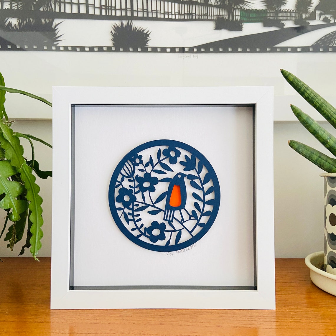 3D Paper Cut Bird Art: Navy Blue Collage Wall Decor - Etsy
