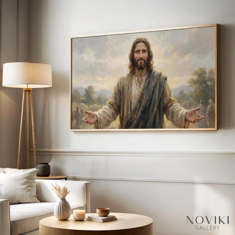 Jesus Christ Frame TV Art: Serene Christian Portrait, Religious Art ...