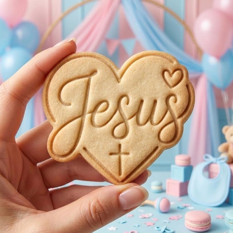 Jesus Heart Cookie Cutter and Stamp, Christian Cross Cookie Cutter ...