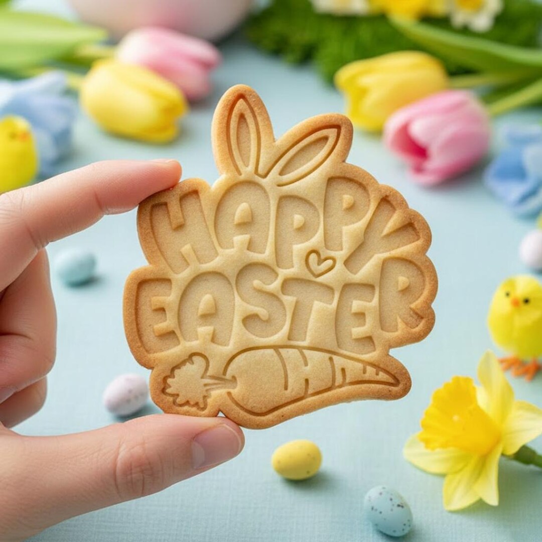 Happy Easter Day Cookie Cutter Stamp, Personalized Easter Cookie ...