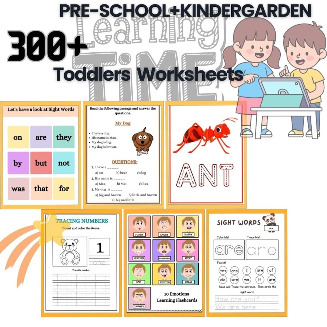 300+ Toddler Learning Worksheets, Kindergarten Learning Sight Words ...