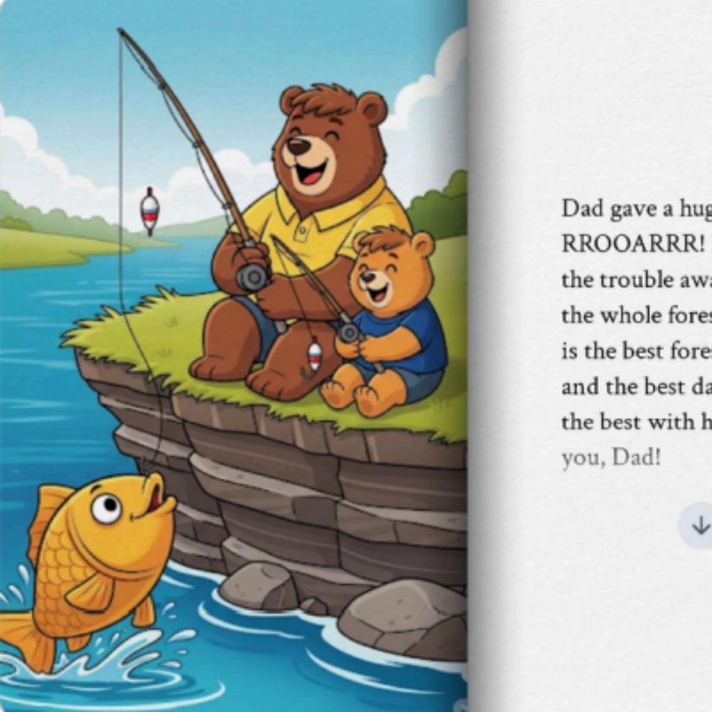 Father Son Bear Ebook, Let's Go Fishing Dad! Ebook Children (digital ...