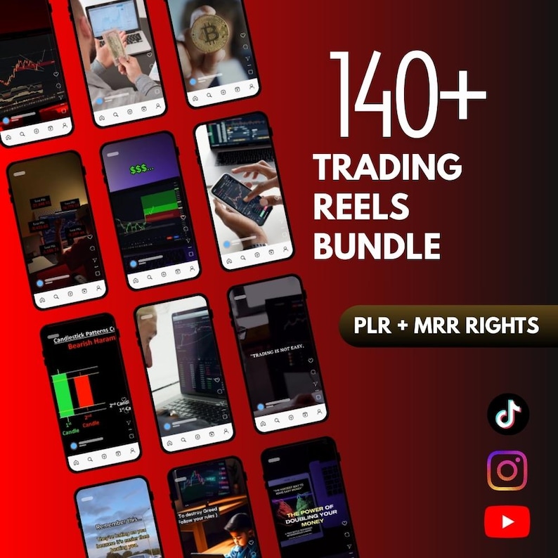140+trading Reels Bundle Faceless Videos About Money Crypto Stocks ...