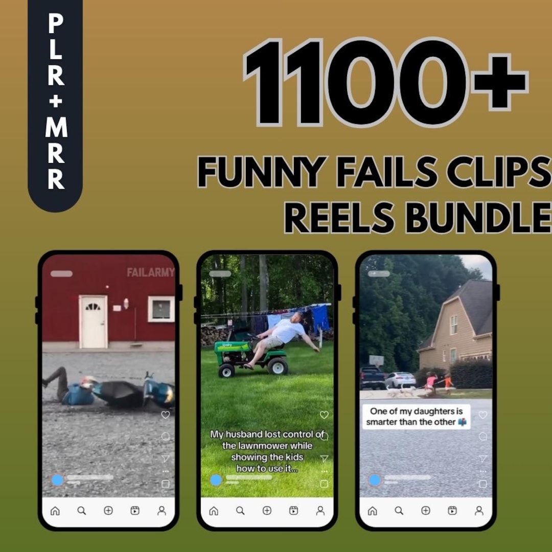 Funny Fails Clips Bundle, Viral Reels, Youtube Tiktok Hooks, PLR MRR ...