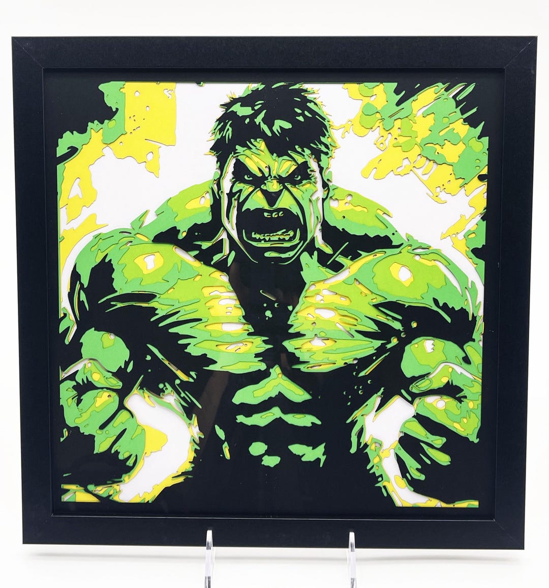 3D Layered Wall Art – Hulk – Handmade Comic Superhero Décor – 12x12 ...