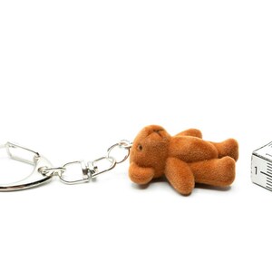 Teddy Bear Key Ring Miniblings Pendant Key Ring Flocked Light Brown - Etsy