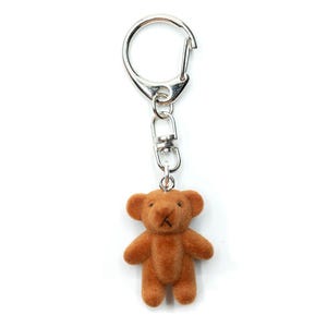 Teddy Bear Key Ring Miniblings Pendant Key Ring Flocked Light Brown - Etsy