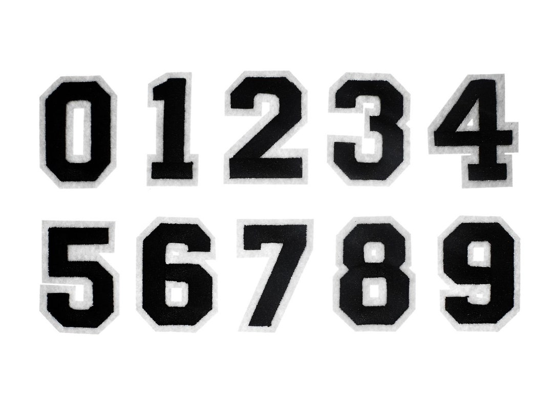 20x Numbers Iron Pictures Patch School College Number Miniblings White ...