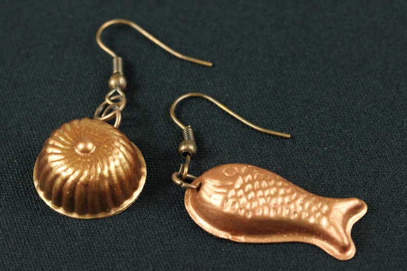 Pudding Mold Earrings Fish Ring Cake Baking Pan Miniblings - Etsy