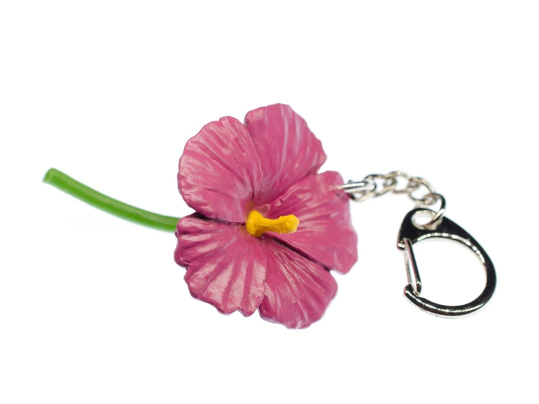 Hibiscus Key Ring Chain Miniblings Flower Flowers 58mm Pink - Etsy