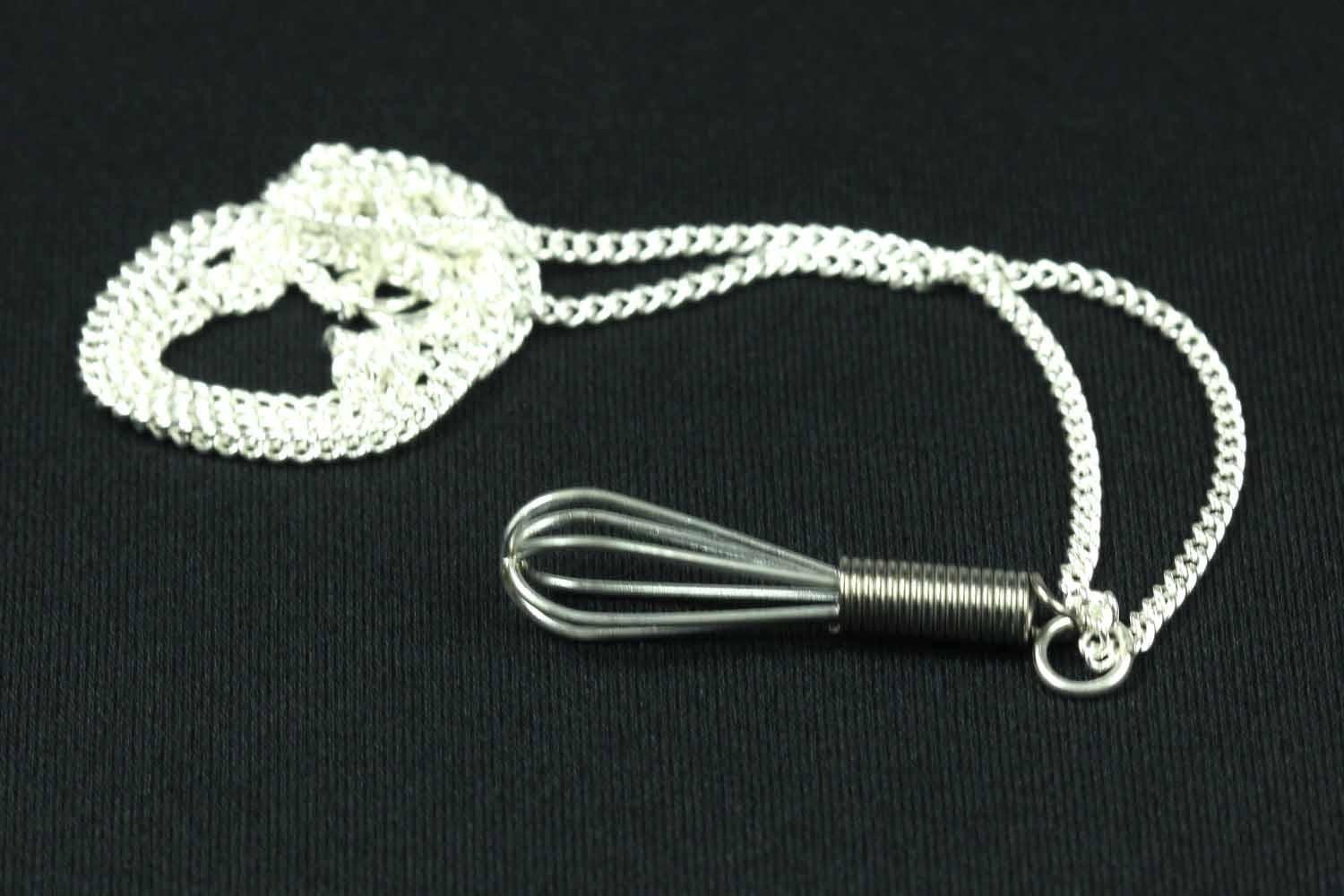 Whisk Necklace Kitchen Cooking Chef Cook Miniblings Baking 60cm Silver ...