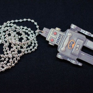 Robot Necklace Miniblings 80cm Wood Future Android Wooden Machine - Etsy