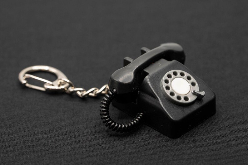 Phone Key Ring Chain Miniblings Keyring Rotary Dial Retro Telephone - Etsy
