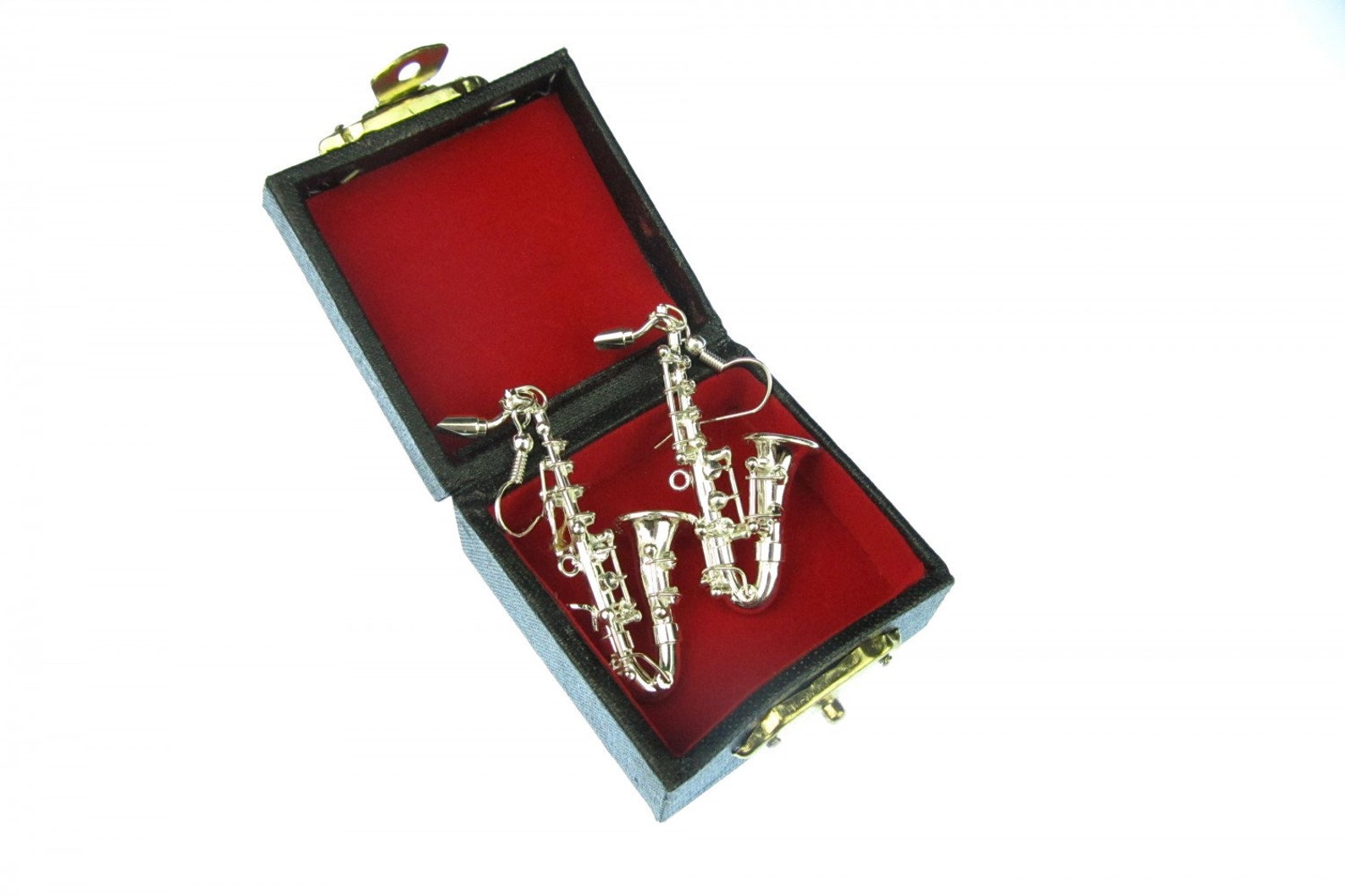 Saxophone Earrings Miniblings Jazz Saxophones Sax Silver Plated With ...