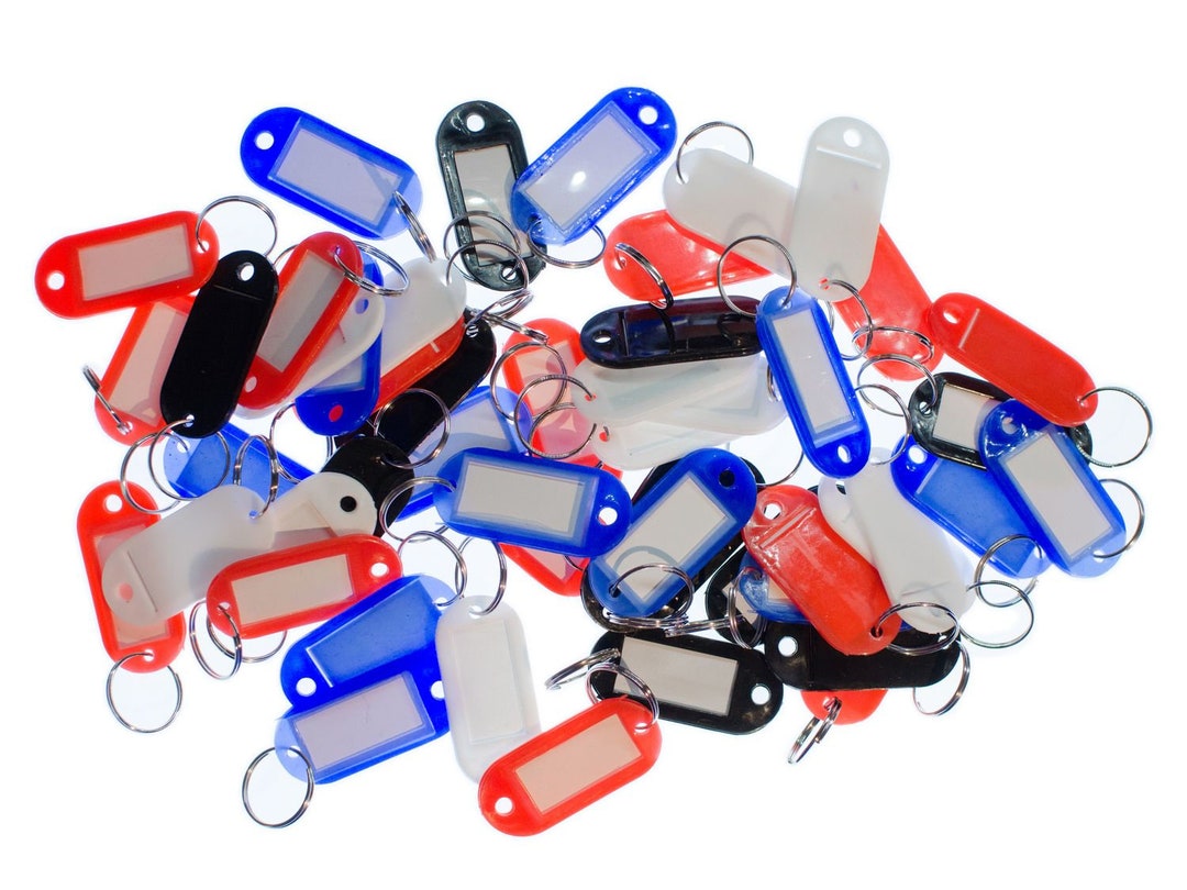 50X Key Chain Pendant Ring With Label Paper Labeling Lettering Janitor ...