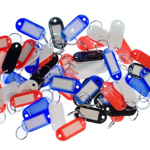 50X Key Chain Pendant Ring With Label Paper Labeling Lettering Janitor ...