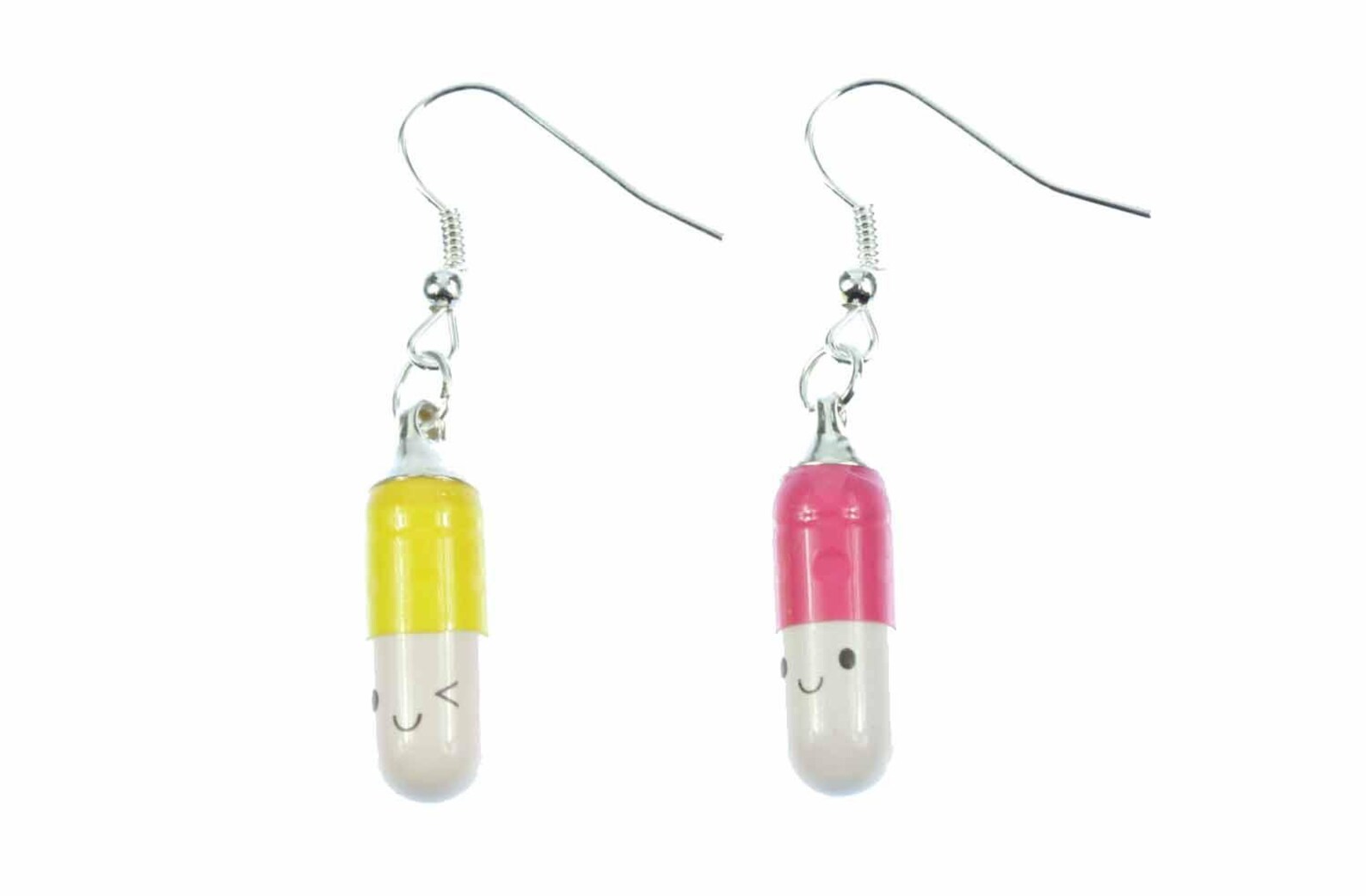 Pill Earrings Capsules Doctor Colored Medicine Your Message - Etsy