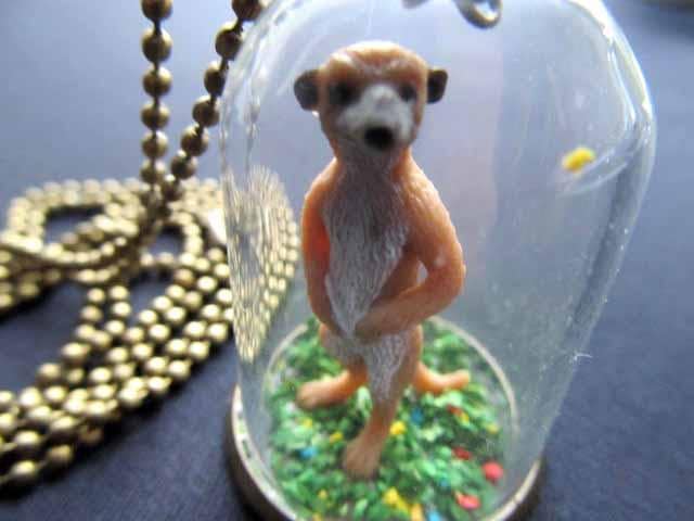 Meerkat Glass Necklace Miniblings 80cm Prairie Dog Meerkats | Etsy